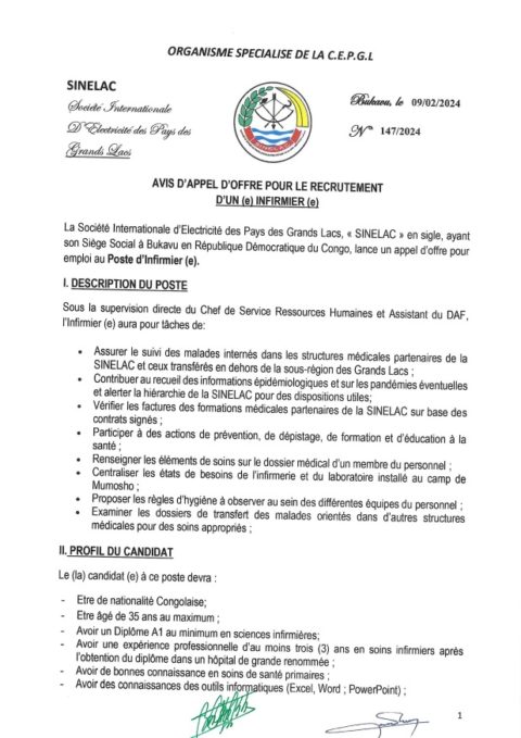 OFFRES | Société Internationale des Pays des Grands Lacs